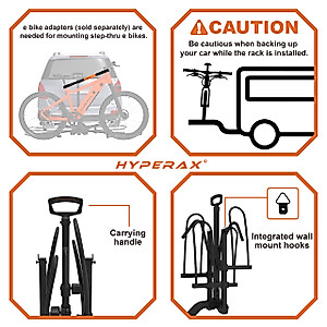 HYPERAX Special Combo - Volt eco with 2 X E-Bike Adapter - Platform Bike Rack for Car, SUV, Trucks, Sedan - for 2" Hitch Fits Up to 2 X 60 lbs Bike with Up to 5" Fat Tires - NO RV USE!