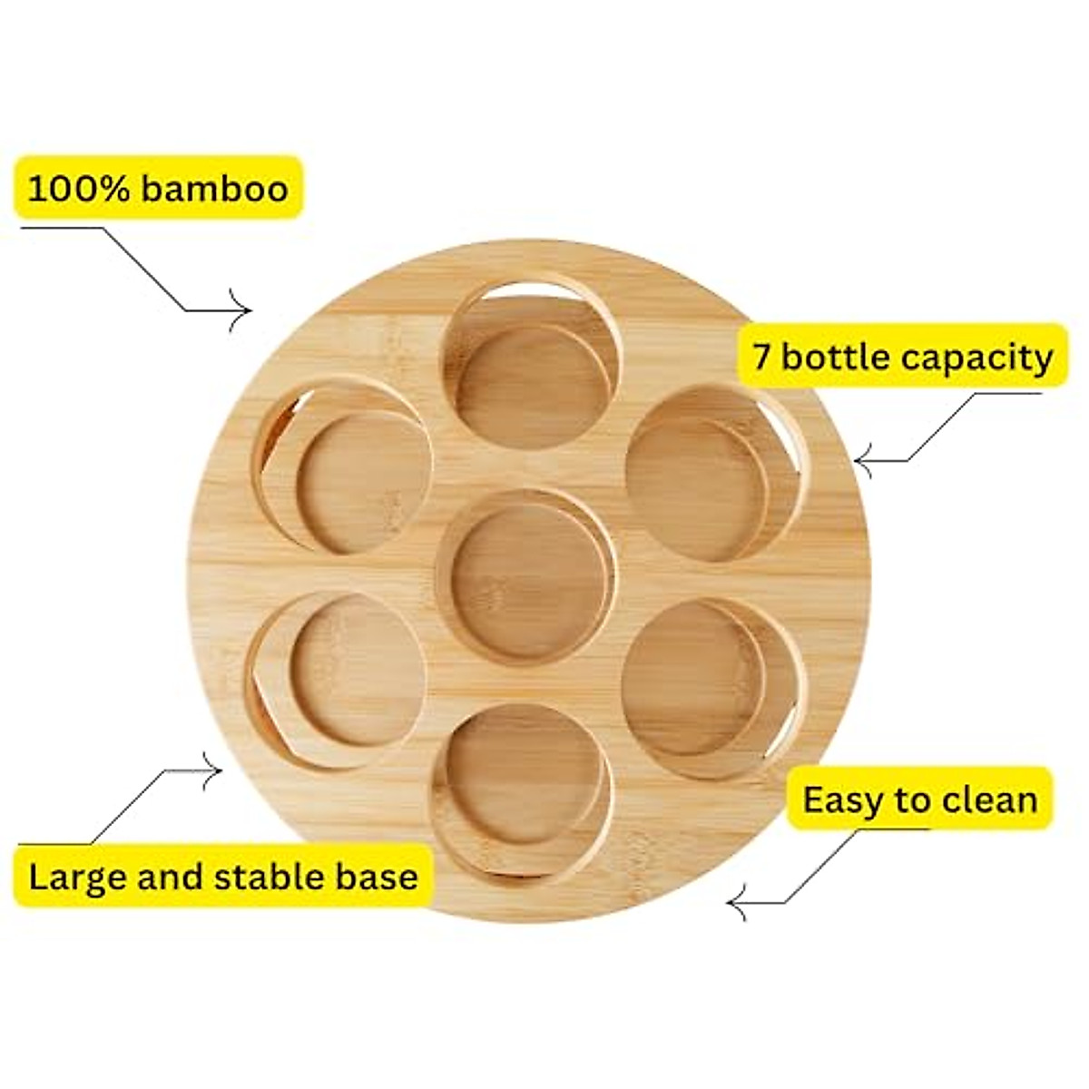 Moonkasa Coffee Syrup Organizer, 7 Bottles Capacity Syrup Bottle Holder Stand, Ideal for Countertop, Coffee Bar Organization or as a Wine Holder