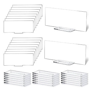 Soaying 20Sets Acrylic Sign Acrylic Table Signs with Stand, Blanks Acrylic Table Numbers for Wedding and Food & Beverage Decor