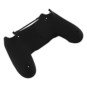 eXtremeRate Black Soft Touch Game Improvement Replacement Parts Back Housing Cover, Custom Bottom Shell Compatible with ps4 Controller JDM-040, JDM-050 and JDM-055