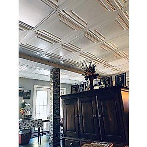 From Plain To Beautiful In Hours 232 Economy PVC Lay-in Ceiling Tile 2 ft. x 2 ft., White, 10 Pack