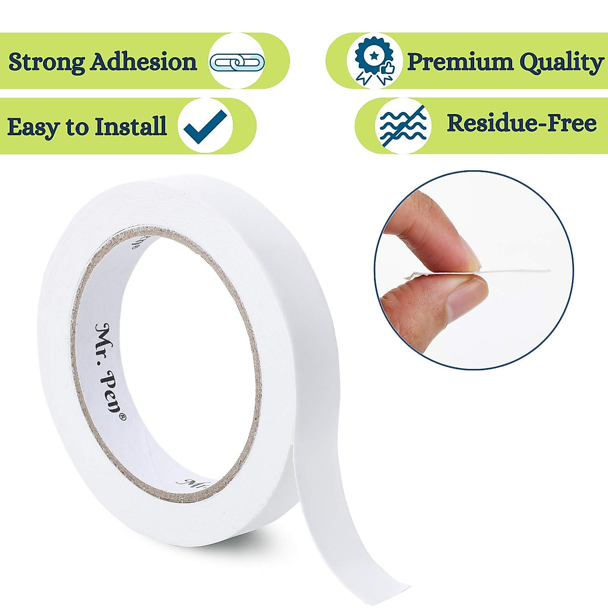 Mr. Pen- Double Sided Carpet Tape, 0.7 inch x 10.9 Yard, Carpet Tape, Rug Gripper, Rug Tape, Carpet Tape for Wood Floors, Carpet Tape Double Sided, Rug Slip Stopper, Rug Anti Slip, Carpet Adhesive