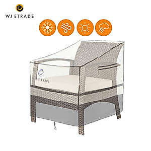 WJ-X3 Patio Chair Covers, 2Pack, 33" W x 38" D x 35" H Lounge Chair Cover, Heavy Duty Waterproof UV Resistant Outdoor Furniture Cover, Beige+Grey