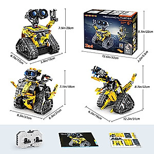 HOGOKIDS Robot Building Toys for Kids - 3 in 1 Remote & APP Controlled Building Set | RC Wall Robot/Engineer Robot/Mech Dinosaur STEM Toys Gift for Boys Girls Age 6 7 8 9 10 11 12+ Year Old (520 Pcs)