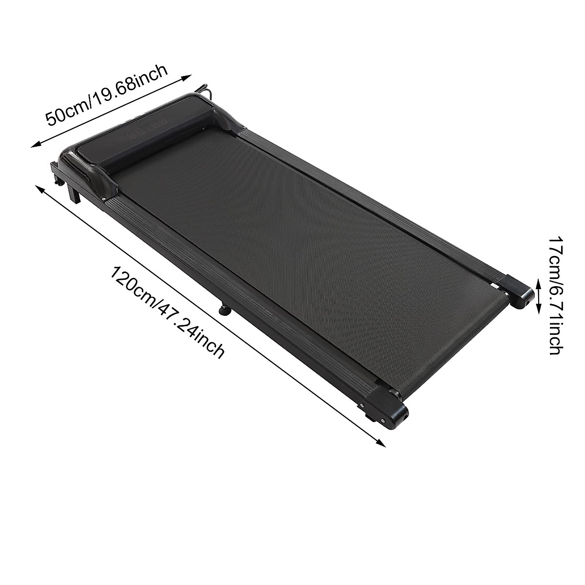 Under Desk Treadmill, 2 in 1 Treadmill Walking Pad, 2.25HP Under Desk Electric Treadmill, Installation-Free, Remote Control, LED Display, Walking Jogging for Home, 1-8km/h, Black