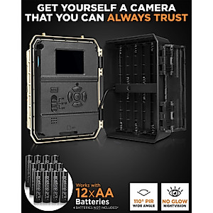 CREATIVE XP Cellular Trail Cameras WiFi 12MP 1080P Outdoor Game Camera with No-Glow Night Vision Motion Activated IP54 Waterproof for Wildlife Hunting or Property Security, 32G SD Memory Card
