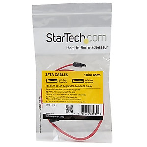 StarTech.com 18in SATA to Left Angle SATA Serial ATA Cable - F/F (SATA18LA1), Red