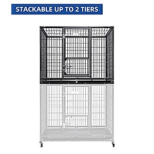 Homey Pet 43" Stackable Heavy Duty Cage W/Feeding Door, Casters and Tray
