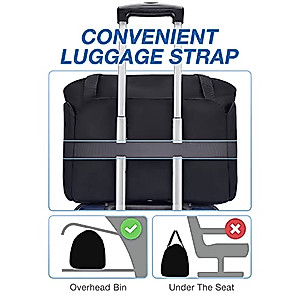 BAGSMART Women Tote Bag Large Handbag Tote With Zipper Black Shoulder Bag With Pocket (Black-1)