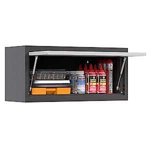 SUXXAN Metal Wall Cabinet with Up-flip Door,Wall-mounted Locker for Garage Workshop Kitchen（one cabinet