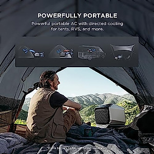 Portable Air Conditioner Heating & Cooling 5min To Drop 18℉ 44dB Low Noise for Camping Van Home NESLIN (Color : Wave2 Add-on Battery, Size : EU)