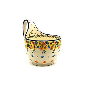 Polish Pottery Loop Handle Bowl - Buttercup