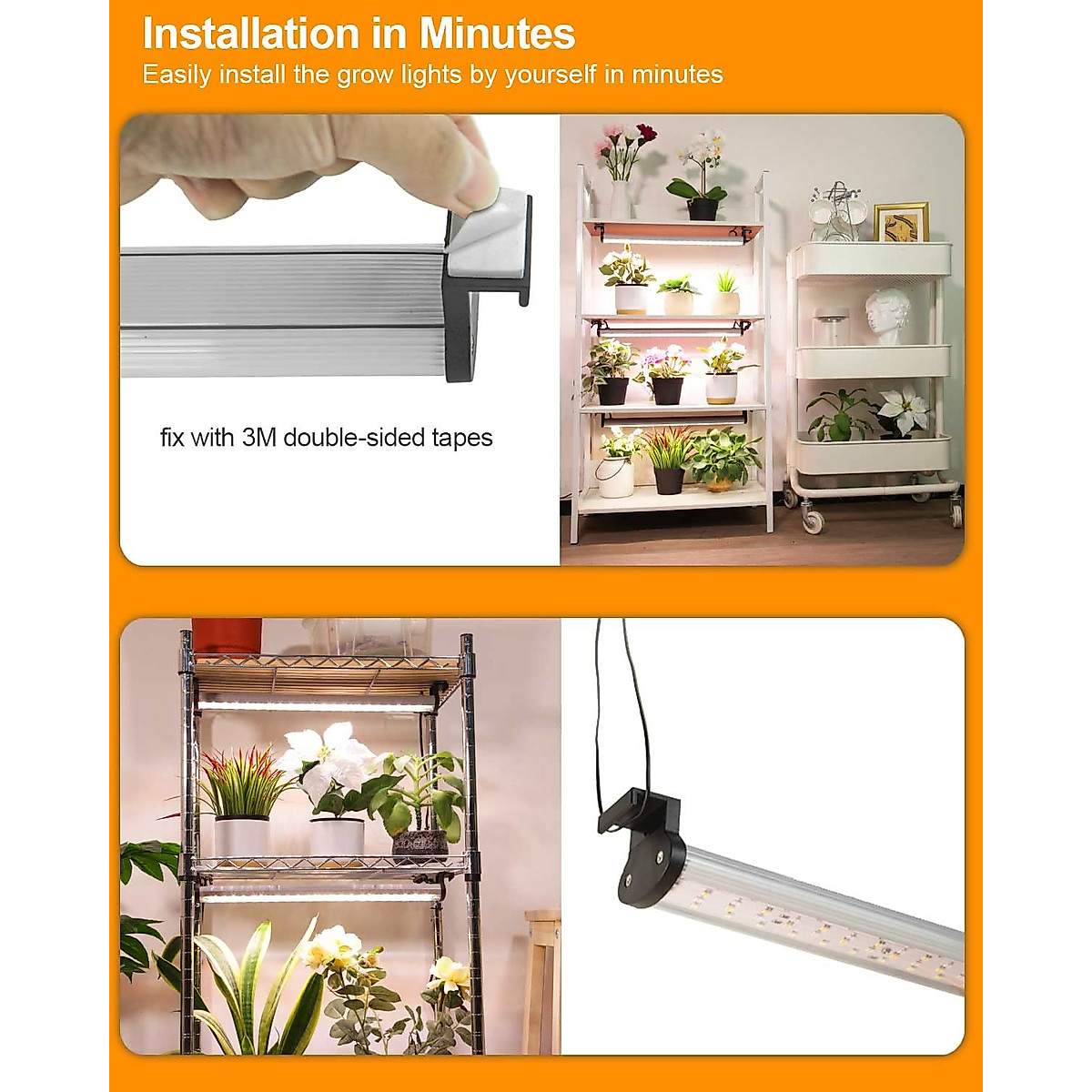 DOMMIA Plant Light for Indoor Plants, Full Spectrum Grow Lights for Indoor Plants, Brightness Led Grow Lights for House Plants, Plant Growing Lamps for Indoor Growing