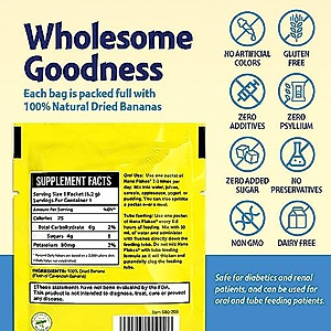 Nana Flakes 100% Pure Banana Flakes Medical Food Powder - Decrease Fat Intake & Natural Remedy for Diarrhea & Heart Burn - Great Source of Protein & Fiber (Banana, One Pound Bag)