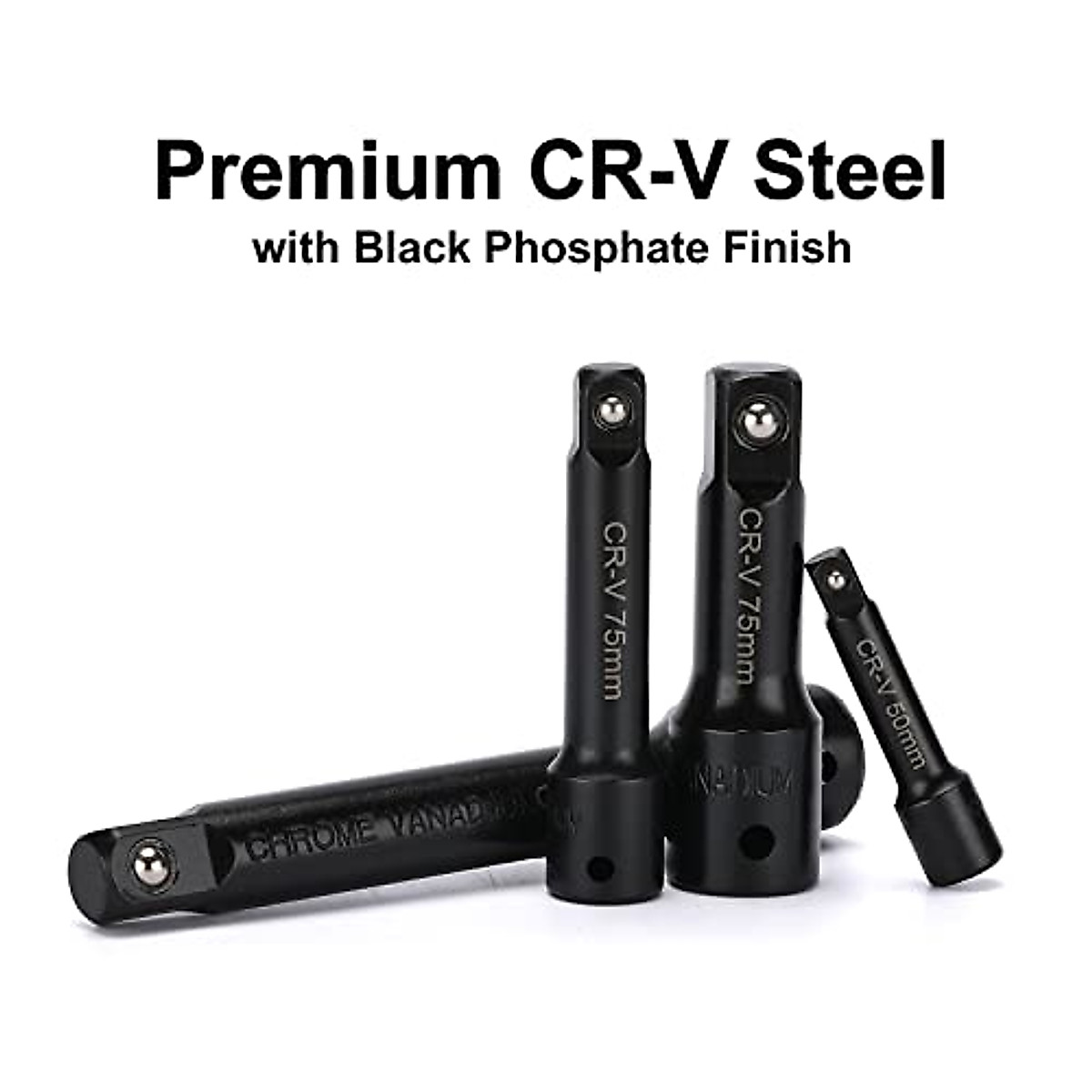 Mayouko 1/4",3/8",1/2" Drive Extension Bar Set, CR-V, 9 Pieces Socket Extension Bars for Narrow and Deep Areas