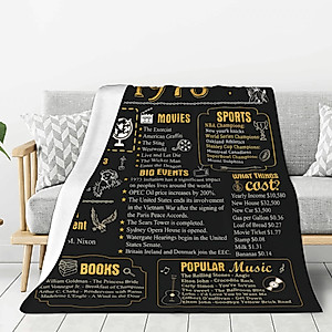 DPFQSKY 1973 50th Birthday Gifts for Men Women Blanket - 50th Anniversary Wedding Decorations - 50 Year Old Gift Idea for Husband Wife Dad Mom Back in 1973 Throw Blanket 60"x50"