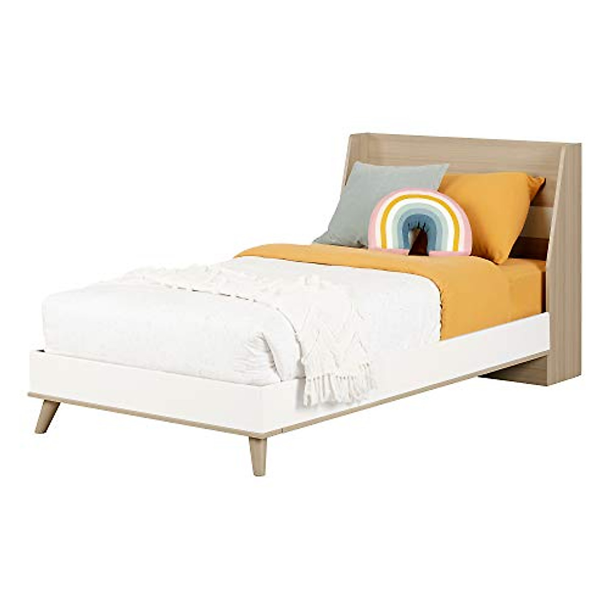 South Shore Yodi Complete Bed-Twin-Soft Elm and Pure White