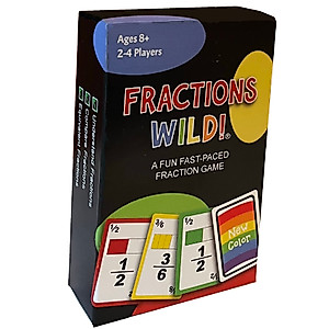 Fractions Wild - Match Fraction Number or Color to be The First to get rid of All Your Cards! Easy to Learn, Fun to pla Math Game for 3rd, 4th, 5th and 6th Grades.