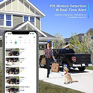 Cameras for Home Security, 1080P Security Cameras Wireless Outdoor with Motion Detection, Spotlight/Siren Alarm, Color Night Vision, 2-Way Talk, Waterproof SD/Cloud Storage Battery Powered WiFi Camera