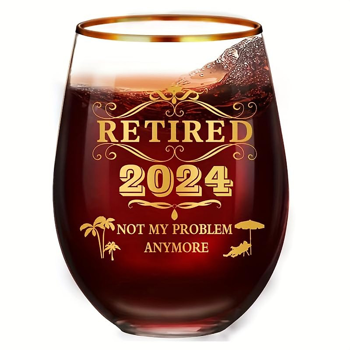 ZCLOMOLC Great Retirement Gifts for Women & Men 2024! This retirement stemless wine glass is a great gift for retirement, going away, Christmas, Thanksgiving, Fathers Day, birthday.