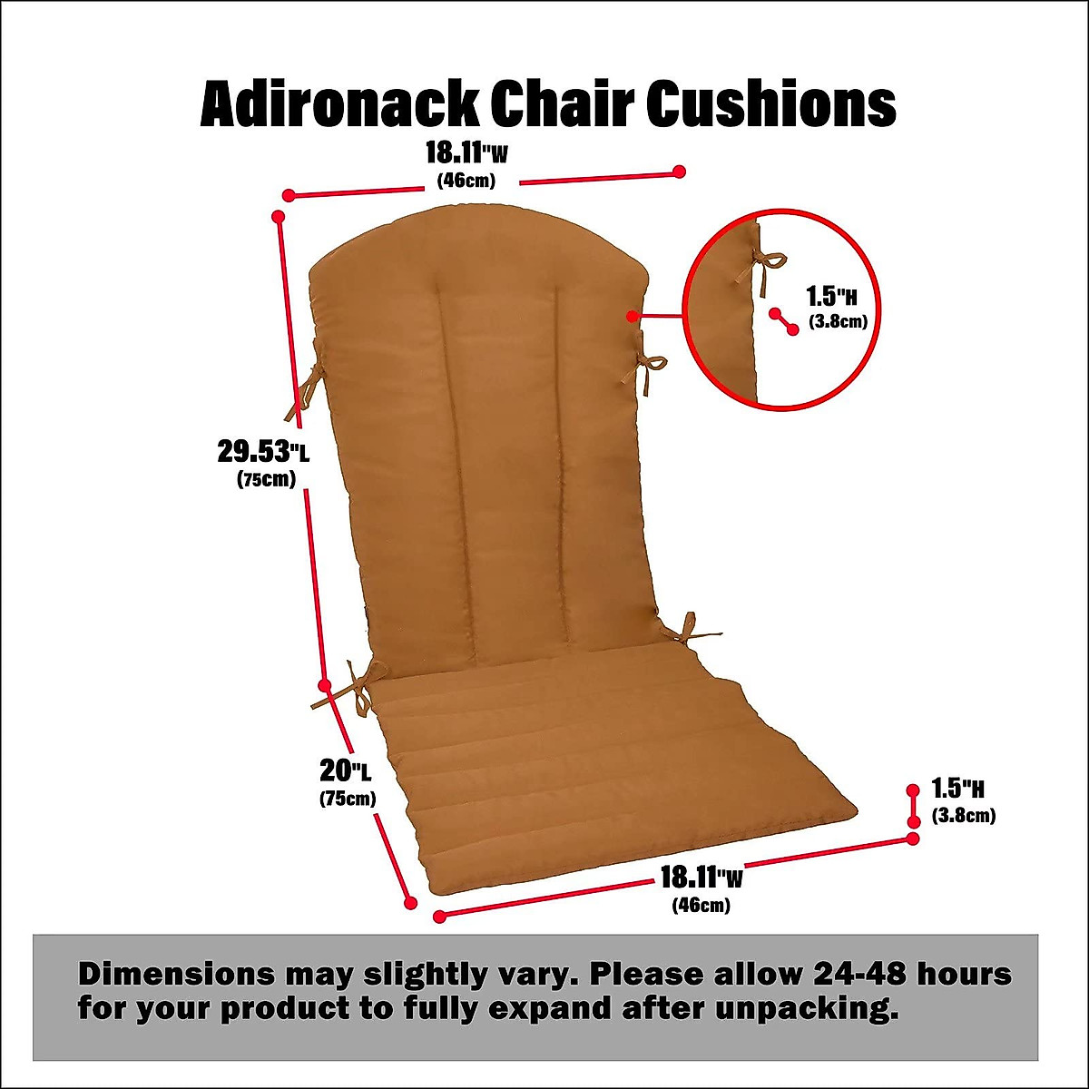 Adironack Chair Cushions Indoor Outdoor Furniture Cushions Patio Seating Cushions Light Coffee