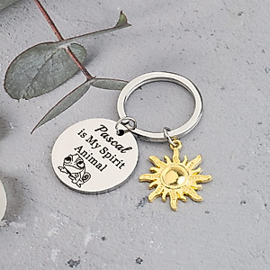 FAADBUK Pascal Lover Gift Princess's Pet Pascal Gift Cartoon Movie Inspired Gift Lizard Gift (Pa-scal Keychain)