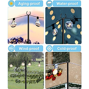 Sungaryard String Light Pole Stand for Outdoor String Lights Hanging, Use for Backyard, Garden, Patio, Party, Festival, Wedding, Picnic, 10FT, Matte, 1 Pole