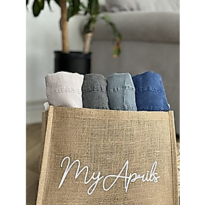 MyAprils Turkish Towels for Bathroom - Decorative Hand Towel, 100% Cotton Stone Washed, Turkish Kitchen Towels with Fringe, Farmhouse Bathroom Decor Hand Face Towel 20 x 39 - Stone Beige