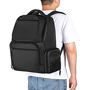 Trunab Travel Backpack Compatible with Xbox Series X Carrying Case Game Storage Bag with 2 Inner Spaces for Xbox X/S Console, Multiple Pockets for 15.6” Laptop and Other Gaming Accessories, Black(Patent Design)