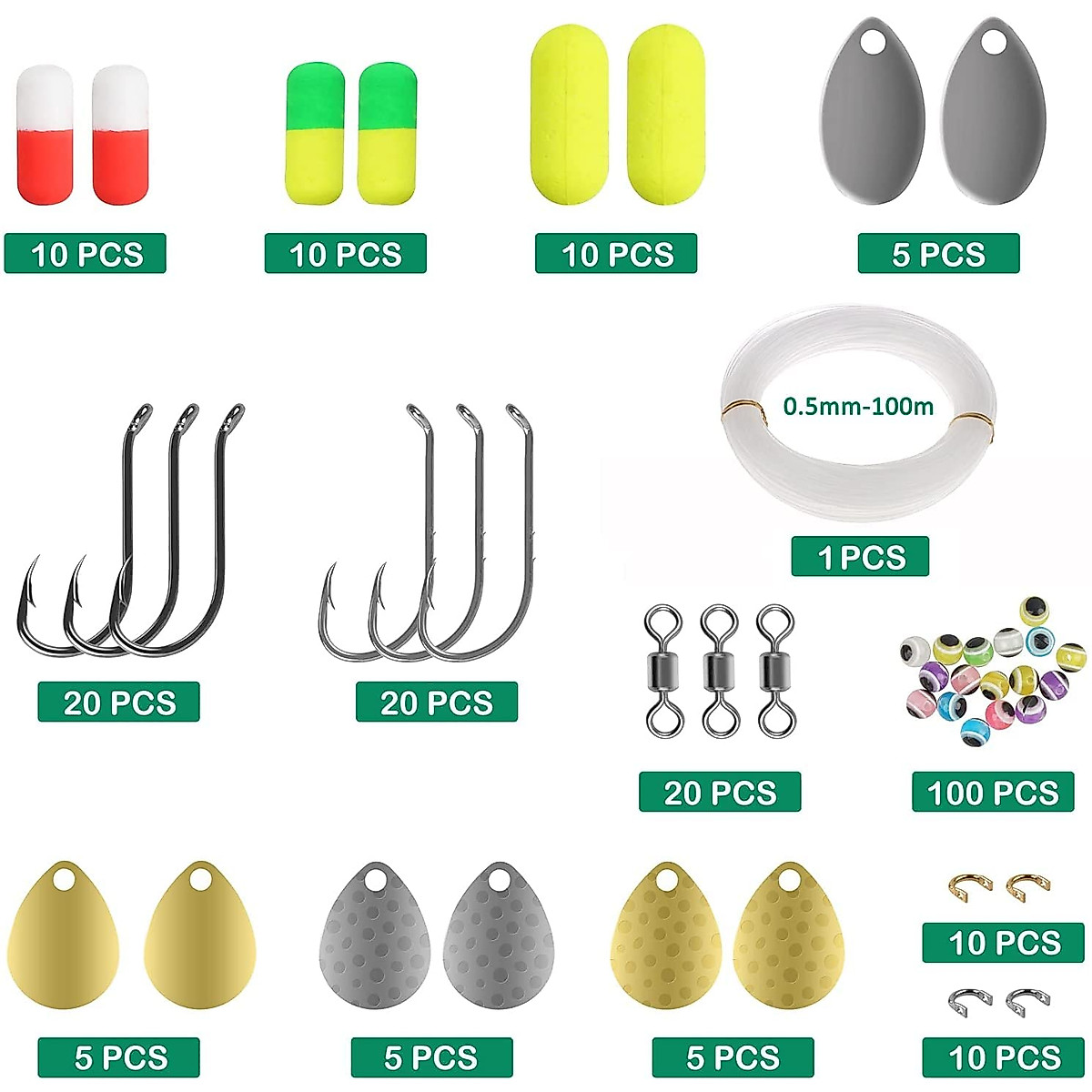 Walleye Rigs Fishing Lure Making Kit Walleye Spinner Rigs Kokanee Rigs Trolling Rigs, Lure Making Supplies Parts Crawler Harness Live Bait Rigs Colorado Blades Pompano Floats Clevis Beads