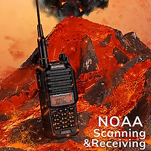 BAOFENG UV-9G GMRS Radio Waterproof IP67, Outdoors Two Way Radios Long Range Rechargeable, Handheld Dual Band NOAA Scanner, GMRS Repeater Capable, Programming Cable Included