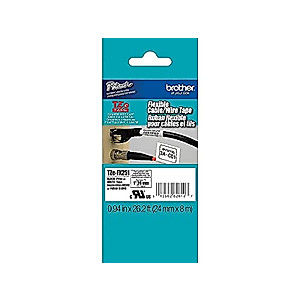 Brother Tzefx251 Tze Flexible Labeling Tape for P-Touch, 1-Inch X 26-1/5 Ft, Black On White