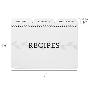 Jot & Mark Recipe Card Dividers | 24 Tabs per Set, Works with 4x6 Inch Cards, Helps Organize Recipe Box (Classic)