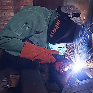 Sellstrom Lightweight,Ergonomic Design,Nylon,Extra Large Blue Lens Technology,All-Day Comfort,Excellent Optical Clarity,Premium Welding Helmet with ADF Technology,Black/Orange,7'Wx 13'H x 5'L,S26400