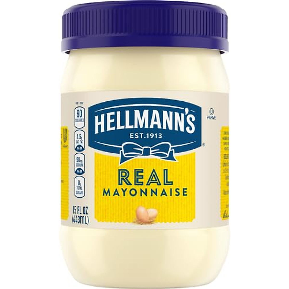 Hellmann's Real Mayonnaise Real Mayo For a Creamy Sandwich Spread or Condiment Gluten Free, Made With 100% Cage-Free Eggs 15 oz