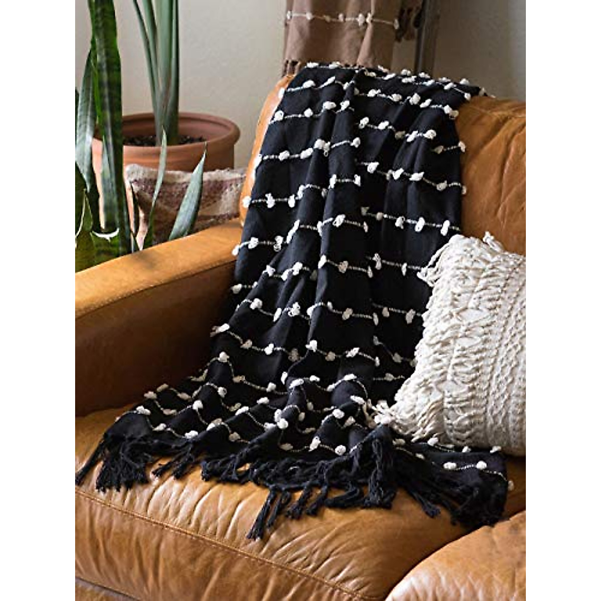 DII Woven Loop Throw Collection, 50x60, Black