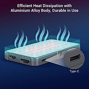 simorr P96L RGB Video Light Portable LED Camera Light Panel with Mini Tripod/Cold Shoe Adapter, Photography Lighting for Vlogging/Videography/Live Streaming 2500K-8000K -3861