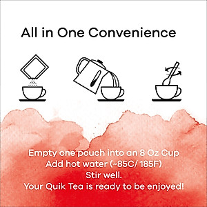 QuikTea Masala Chai Tea Latte 20 Pouches - Packaging May Vary | Single Serve | All Natural & Preservative Free Authentic Instant Chai