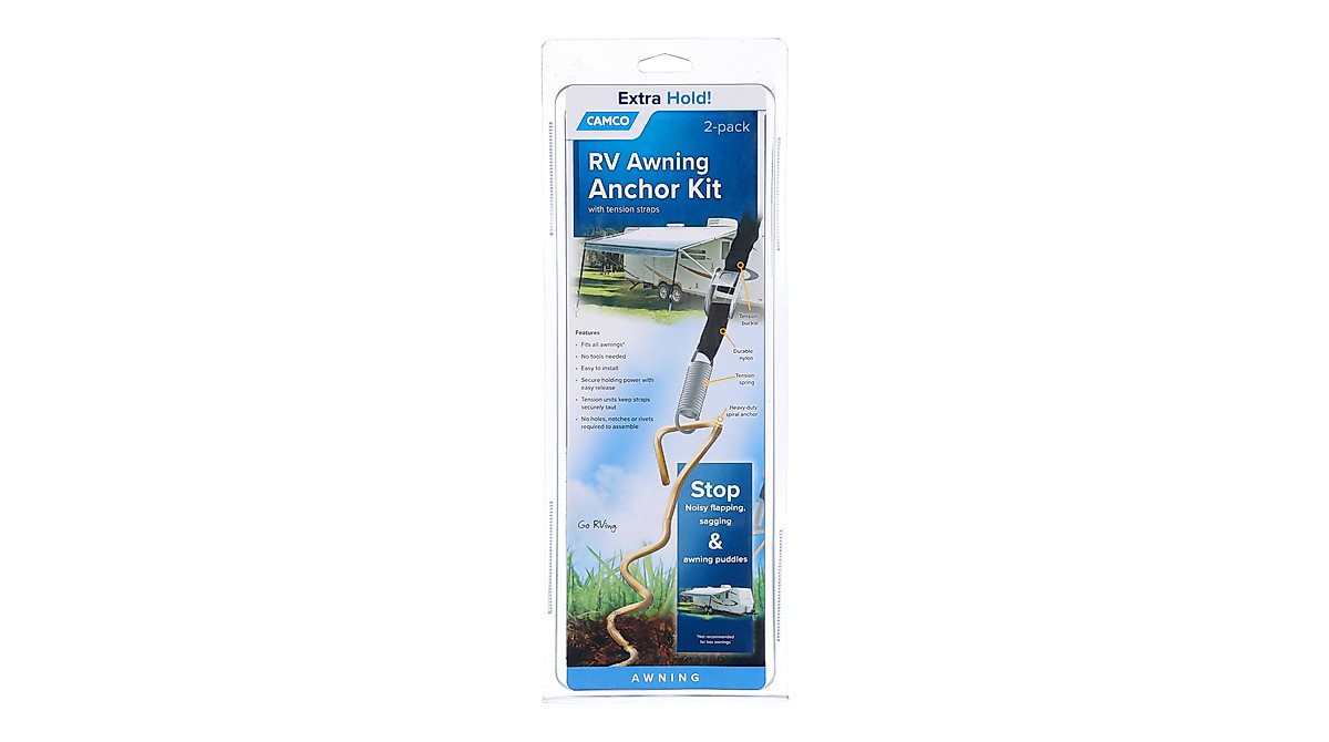 Camco 42593 RV Awning Anchor Kit - Secure & Easy Setup