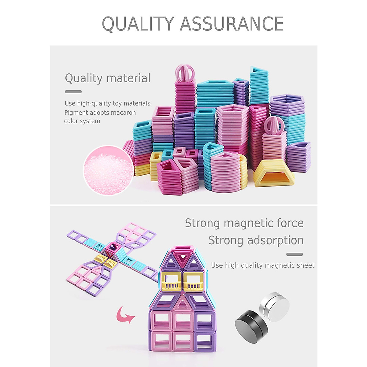 ASOK Magnetic Blocks Magnetic Tiles 133pcs 3D Castle Educational Learning and Development Toys for 3 4 5 6 7 8 9 Years Old Boys Girls Kids 133pcs