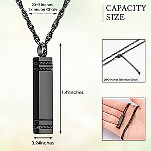 abooxiu Urn Necklace for Ashes Memorial Cremation Jewelry for Ashes Stainless Steel Ashes Jewelry Cube Ashes Necklace Bar Urn Pendant for Women Men