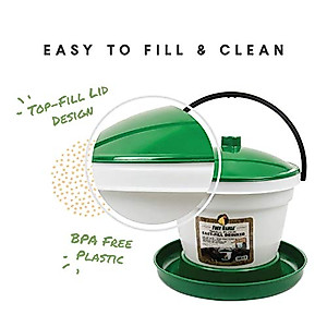 Harris Farms Poultry Drinker | Simple and Easy to Use for Any Size Flock | Made of BPA-Free Plastic | 6.25 Gallon, Green