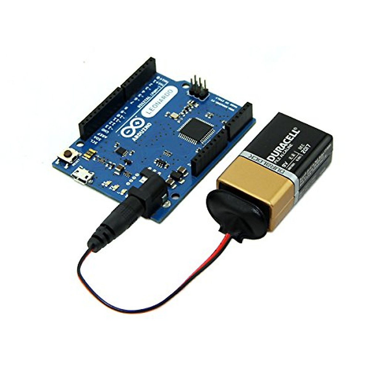 5pack 9v Battery Clip with 2.1mm X 5.5mm Male DC Plug for Arduino by Corpco