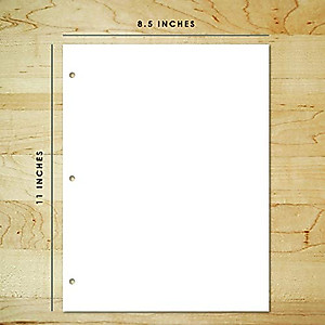 3 Hole Punched White Cardstock – Durable and Thick 80lb (216gsm) Card Stock | 8.5 x 11 Inches | 50 Sheets per Pack