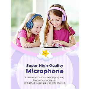 iClever BTH12 Kids Bluetooth Headphones 2 Pack,Colorful LED Lights Wireless Kids Headphones,74/85/94dB Volume Limited,55H Playtime,Bluetooth 5.2,Over Ear Headphones for iPad/Tablet/Traveling