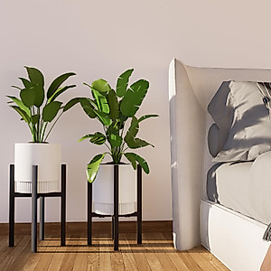 2-Pack Adjustable Indoor Outdoor Plant Stand - Black Heavy Duty Metal Plant Holder,Mid Century Flower Stand Fits 6- To 11.8-inch Plant Pots,Floor Planter Stands That Can Hold Over 150 lbs,Anti-rust