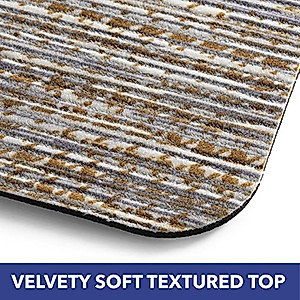 SoHome Ultra Thin Indoor Door Mat Kitchen Mat, Low Profile Stain Resistant Nonslip Design, Machine Washable, 24" x 35", Gray Gold