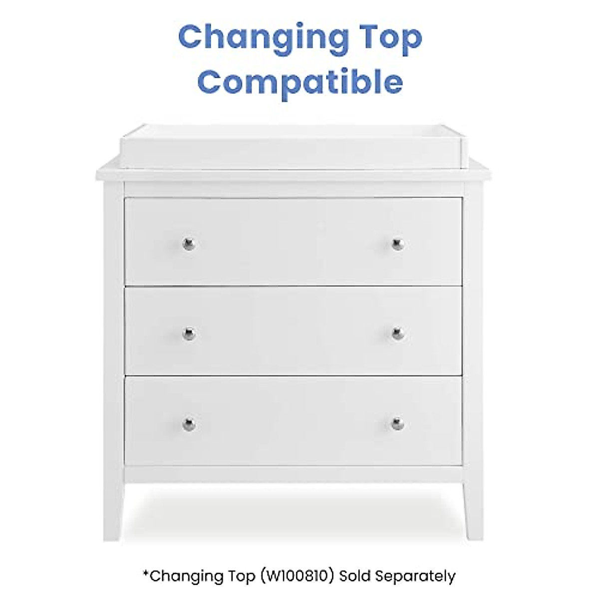 Delta Children Campbell 3 Drawer Dresser, Bianca White