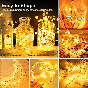 [ 30 Packs ] Fairy Lights Battery Operated String Lights 7 FT/20 LED Minni Twinkle Battery Lights Small Fairy Lights for Mason Jars DIY Wedding Party Christmas Bedroom Decor, Warm White