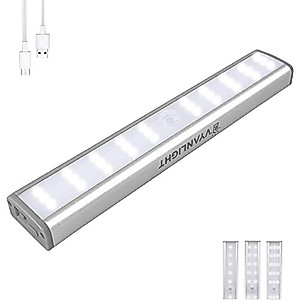 VYANLIGHT Motion Activated Light, Wireless LED Lights with 30 LEDs, Built-in Battery, and 4-Modes, Stick-On Anywhere Magnetic Night Light Bar for Closet Hallway Stairway, Dimmable LED, 1 Pack